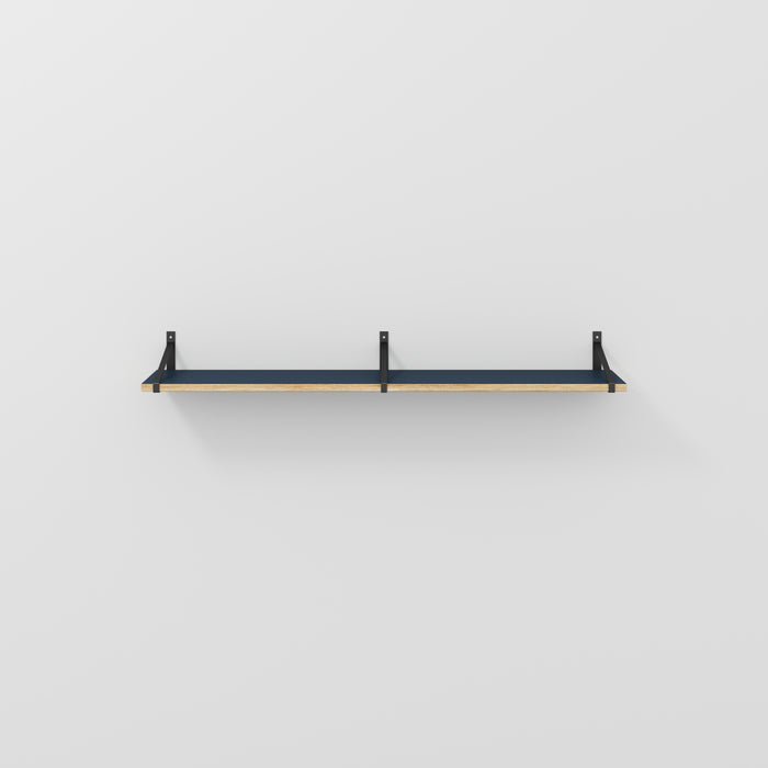 Plywood Wall Shelf with Suspense Brackets - Formica Night Sea Blue - 1