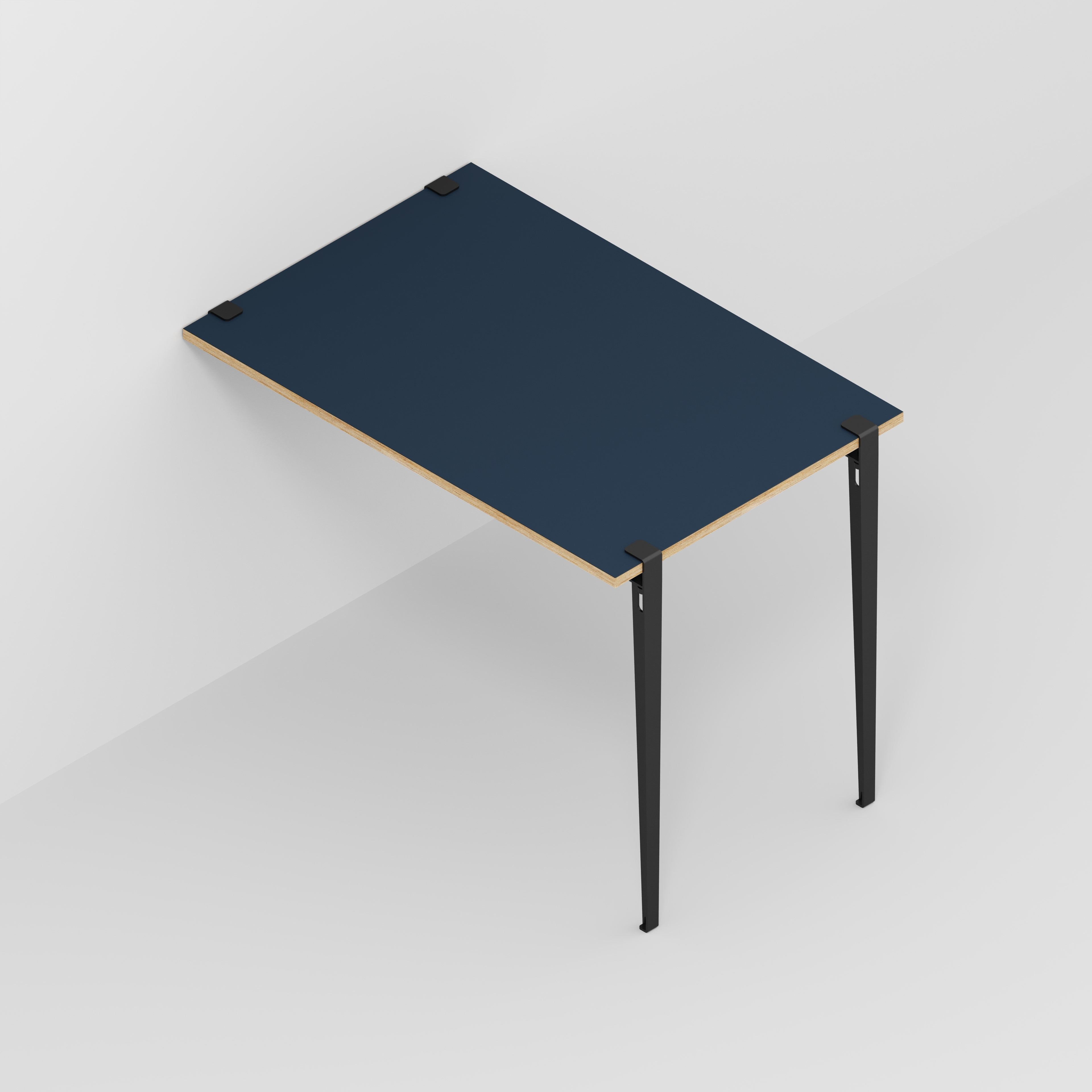 Wall Table with Black Tiptoe Legs and Brackets - Formica Night Sea Blu ...