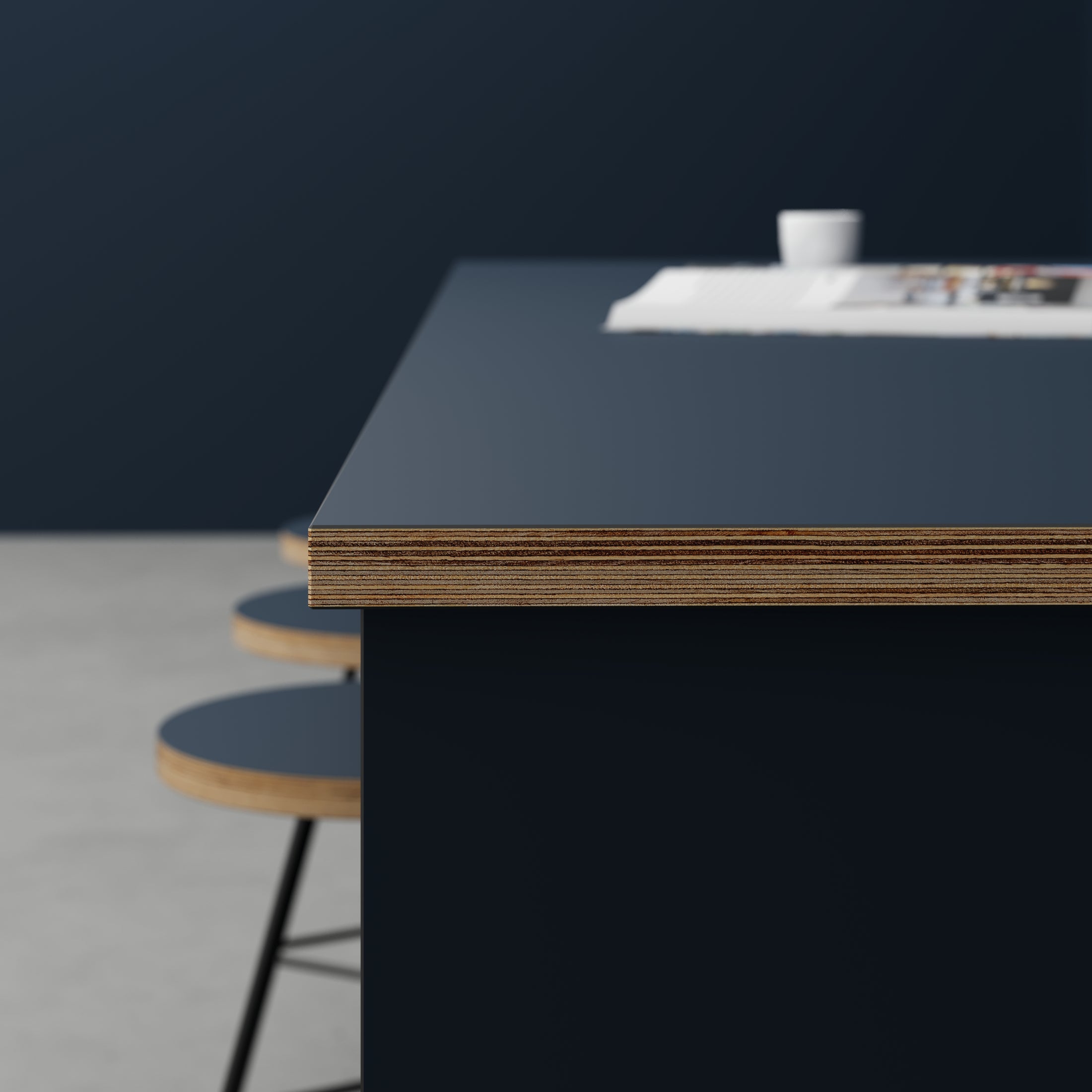 Plywood Worktop - Formica Night Sea Blue - 3000(w) x 635(d)