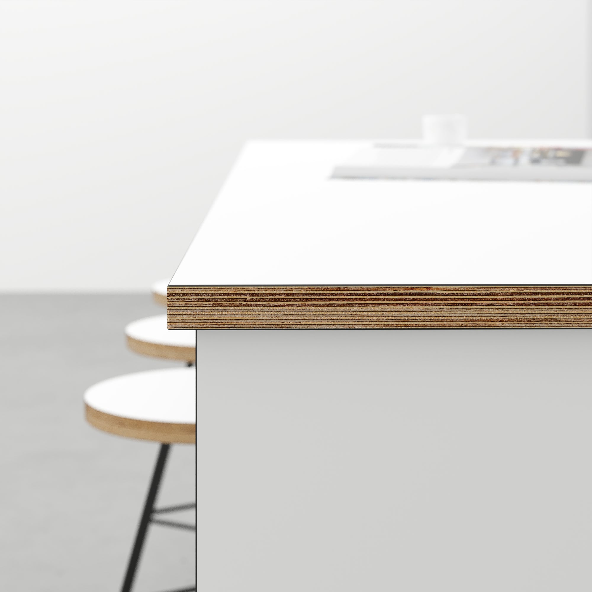 Plywood Worktop - Formica White - 3000(w) x 635(d)