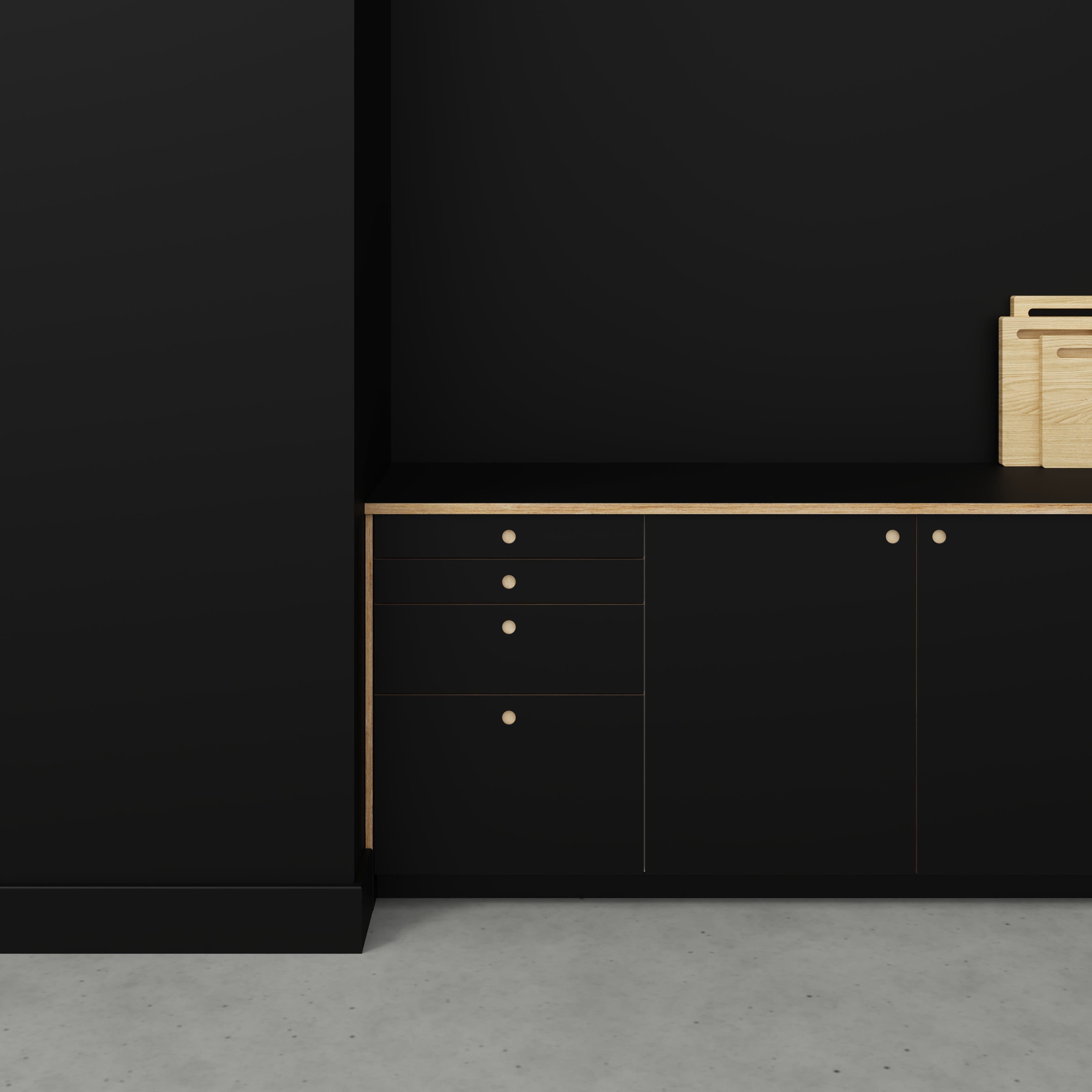 Plywood Worktop - Formica Diamond Black - 3000(w) x 635(d)