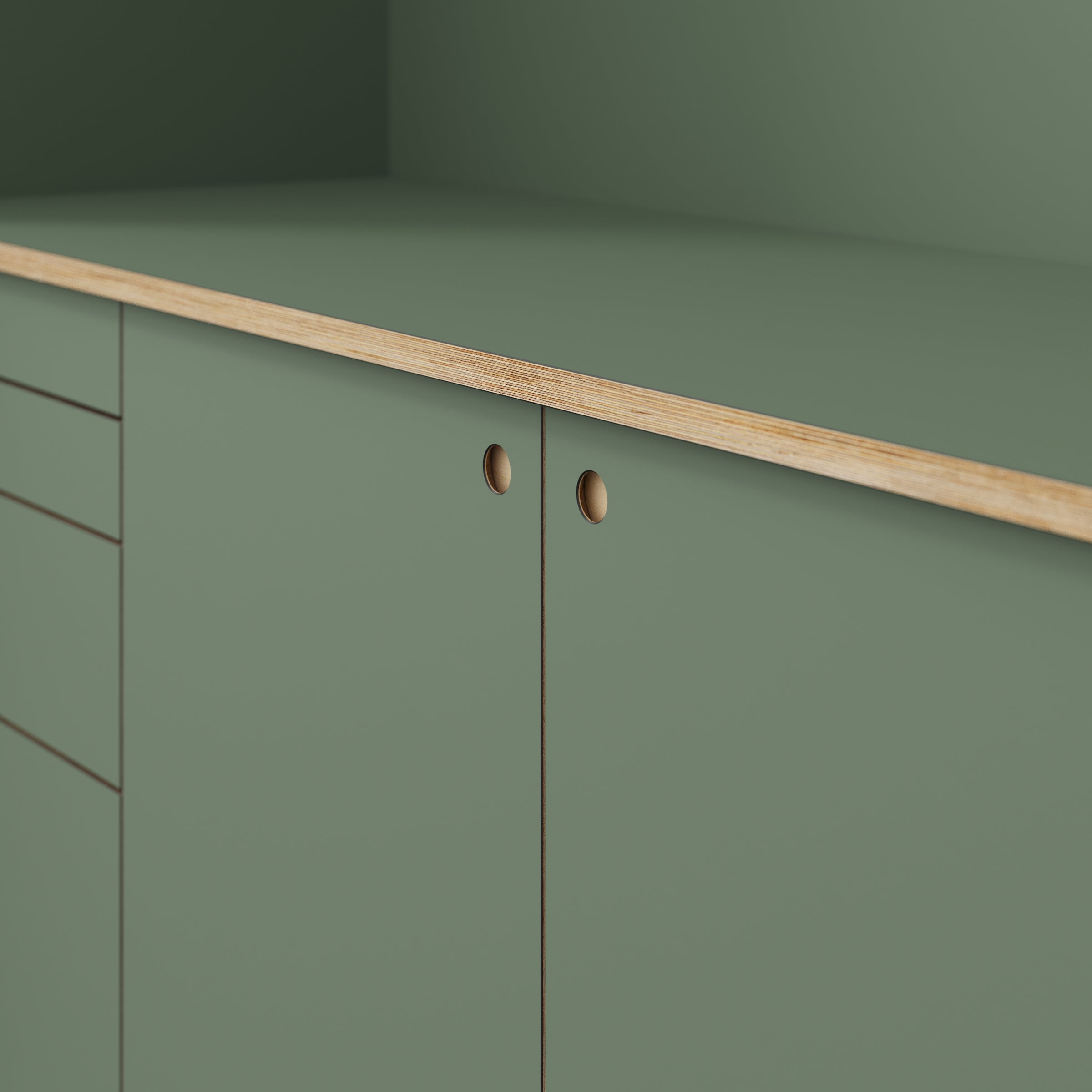 Plywood Worktop - Formica Green Slate - 3000(w) x 635(d)