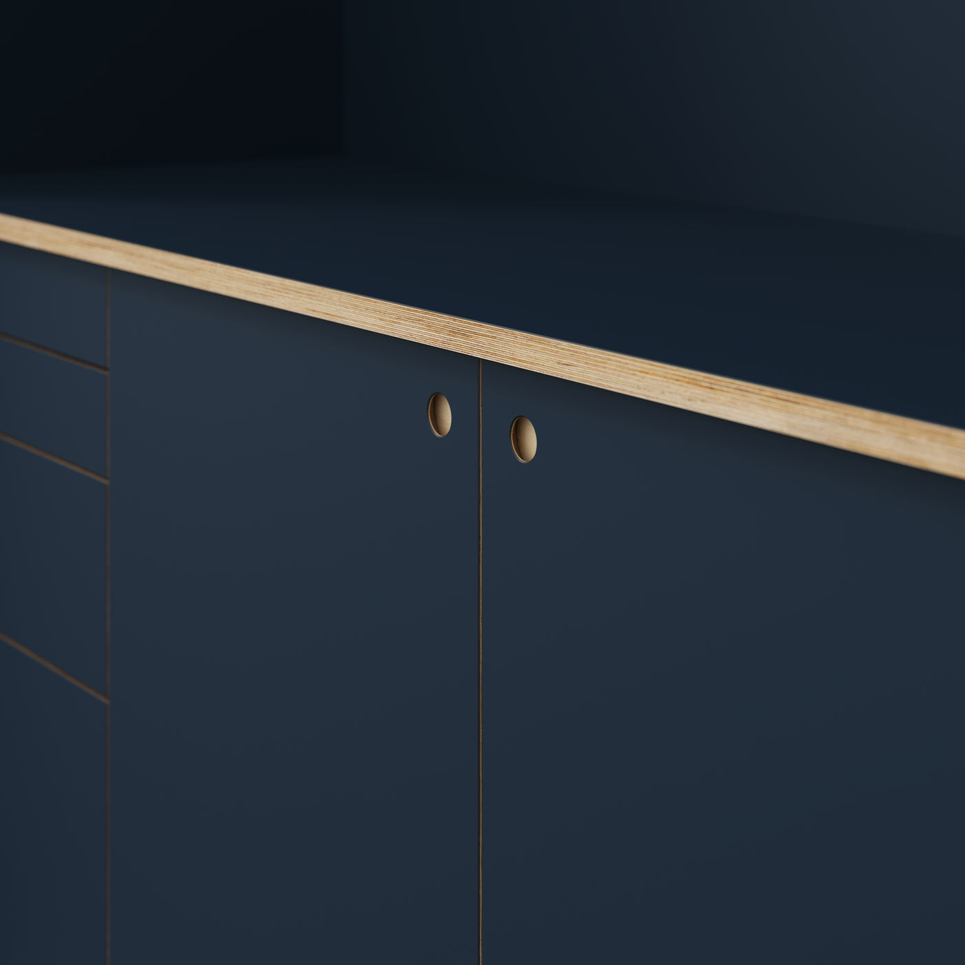 Plywood Worktop - Formica Night Sea Blue - 3000(w) x 635(d)