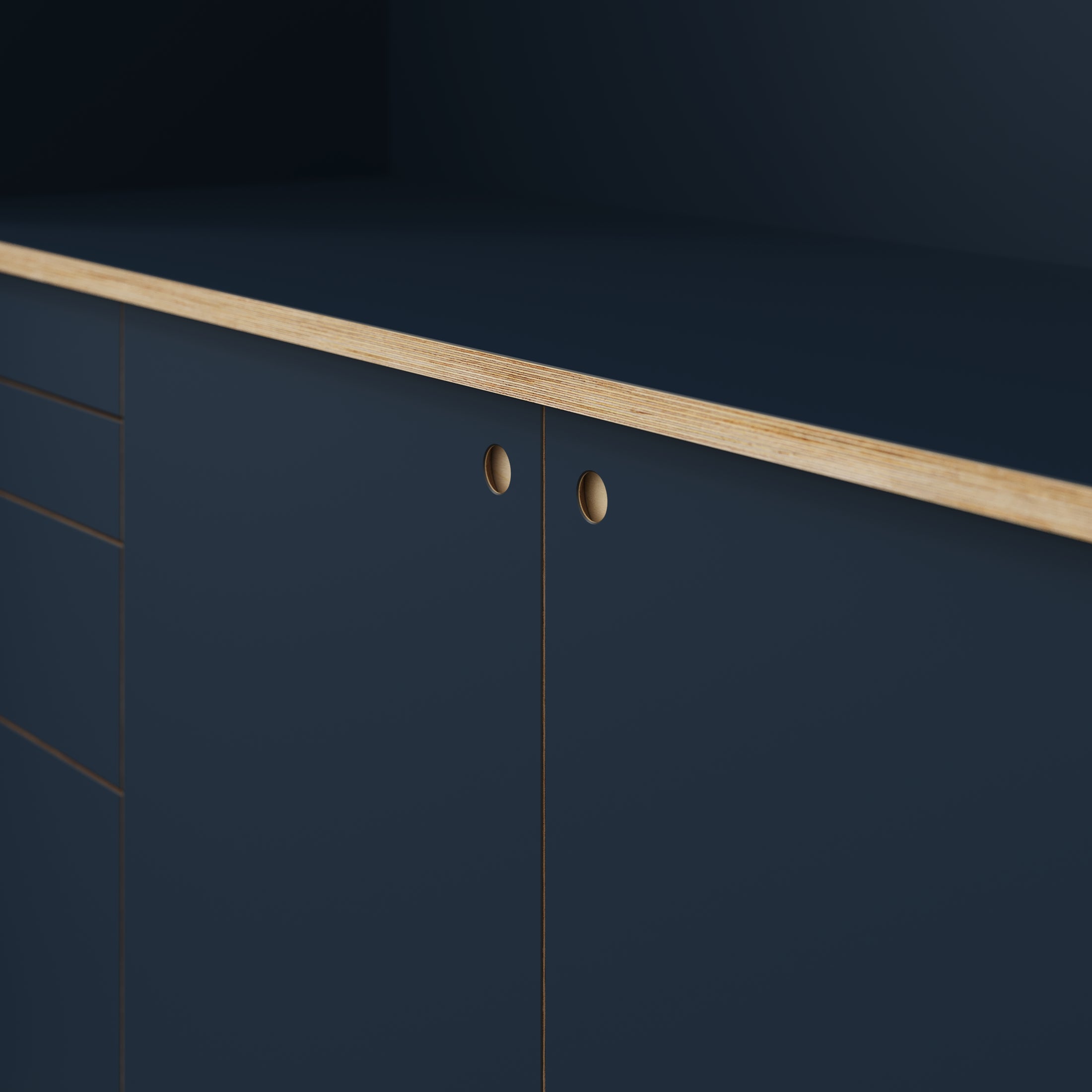 Plywood Worktop - Formica Night Sea Blue - 3000(w) x 635(d)