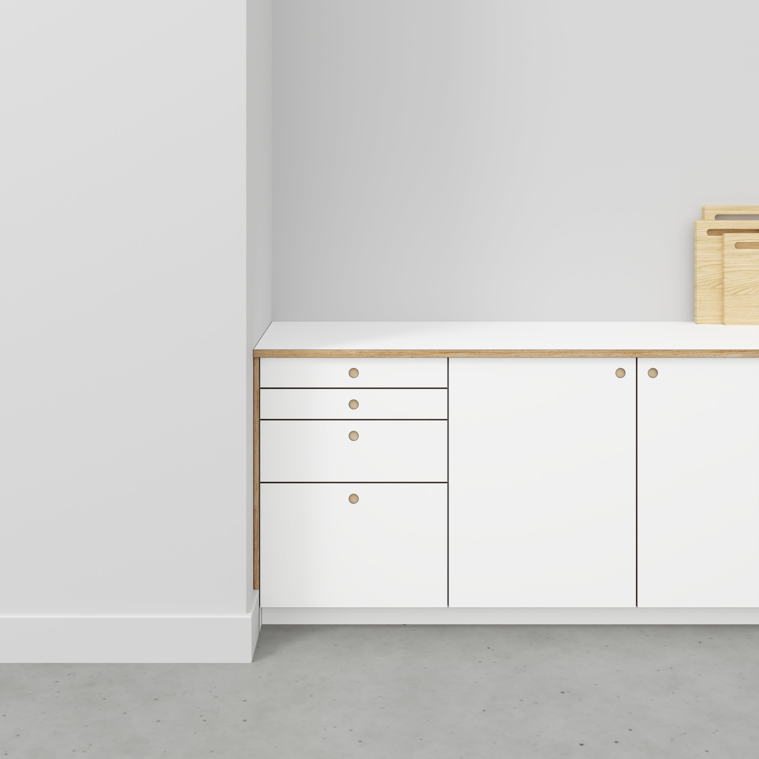 Plywood Worktop - Formica White - 3000(w) x 635(d)