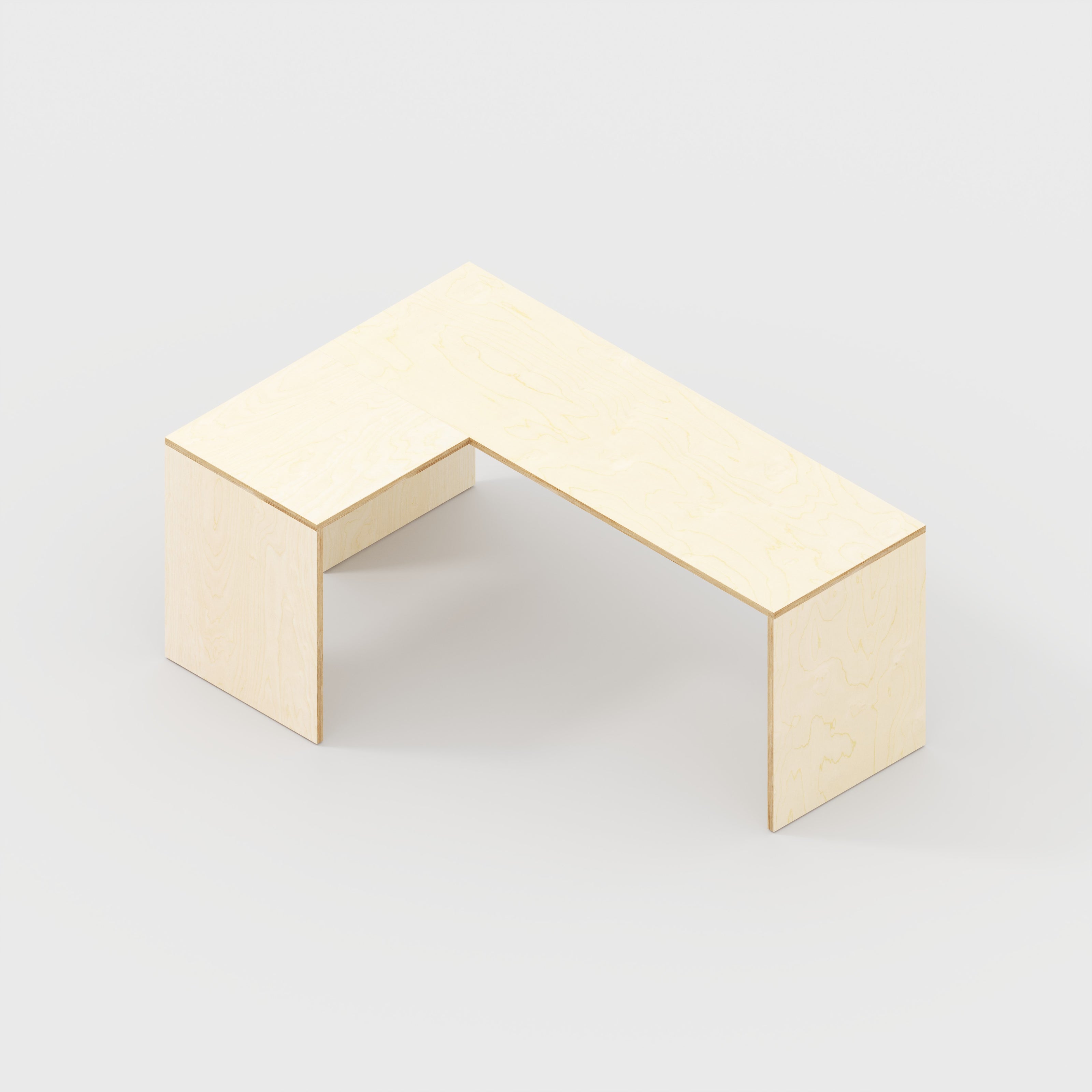 Made in Ply | Custom, Made to Measure Plywood L Shape Desk | Solid Sides