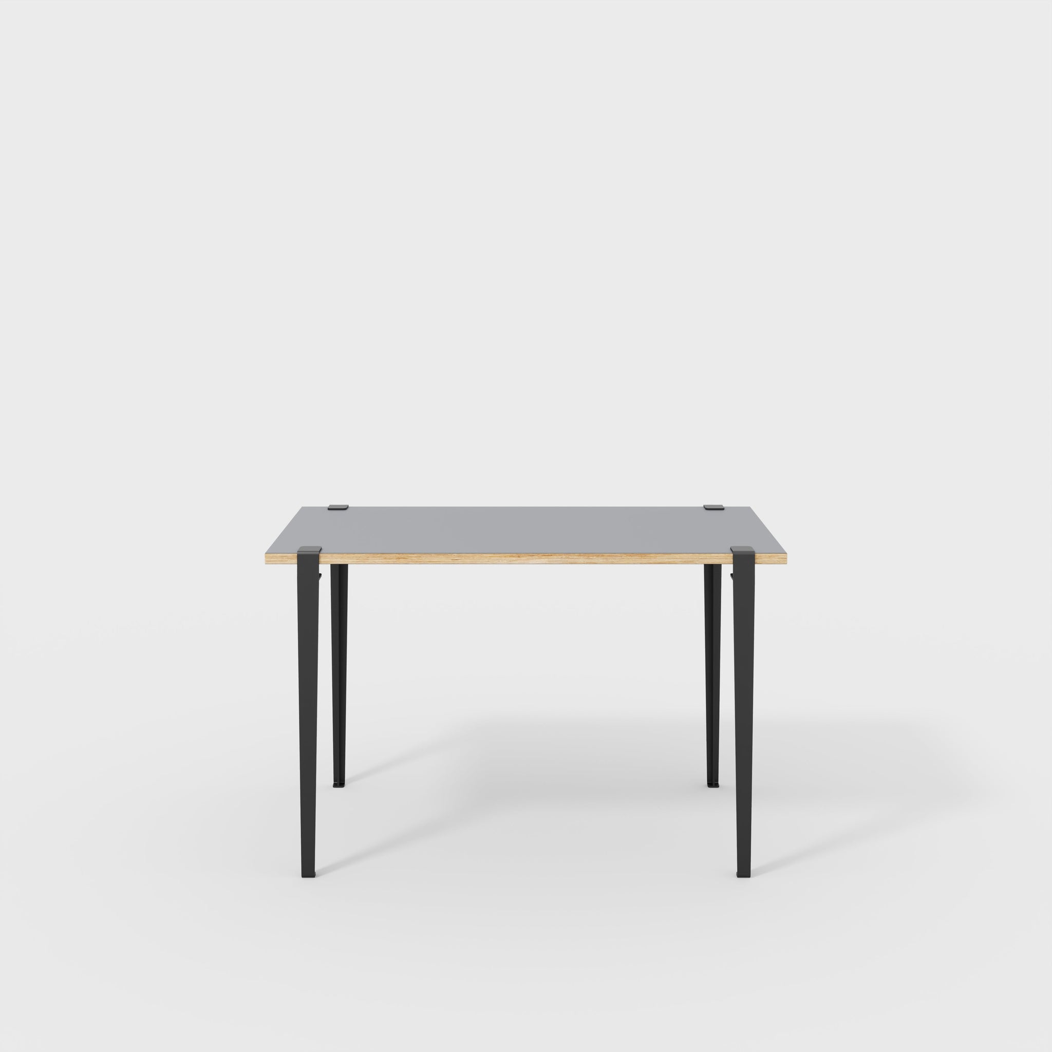 Plywood Desk with Black Tiptoe Legs - Formica Tornado Grey - 1200(w) x