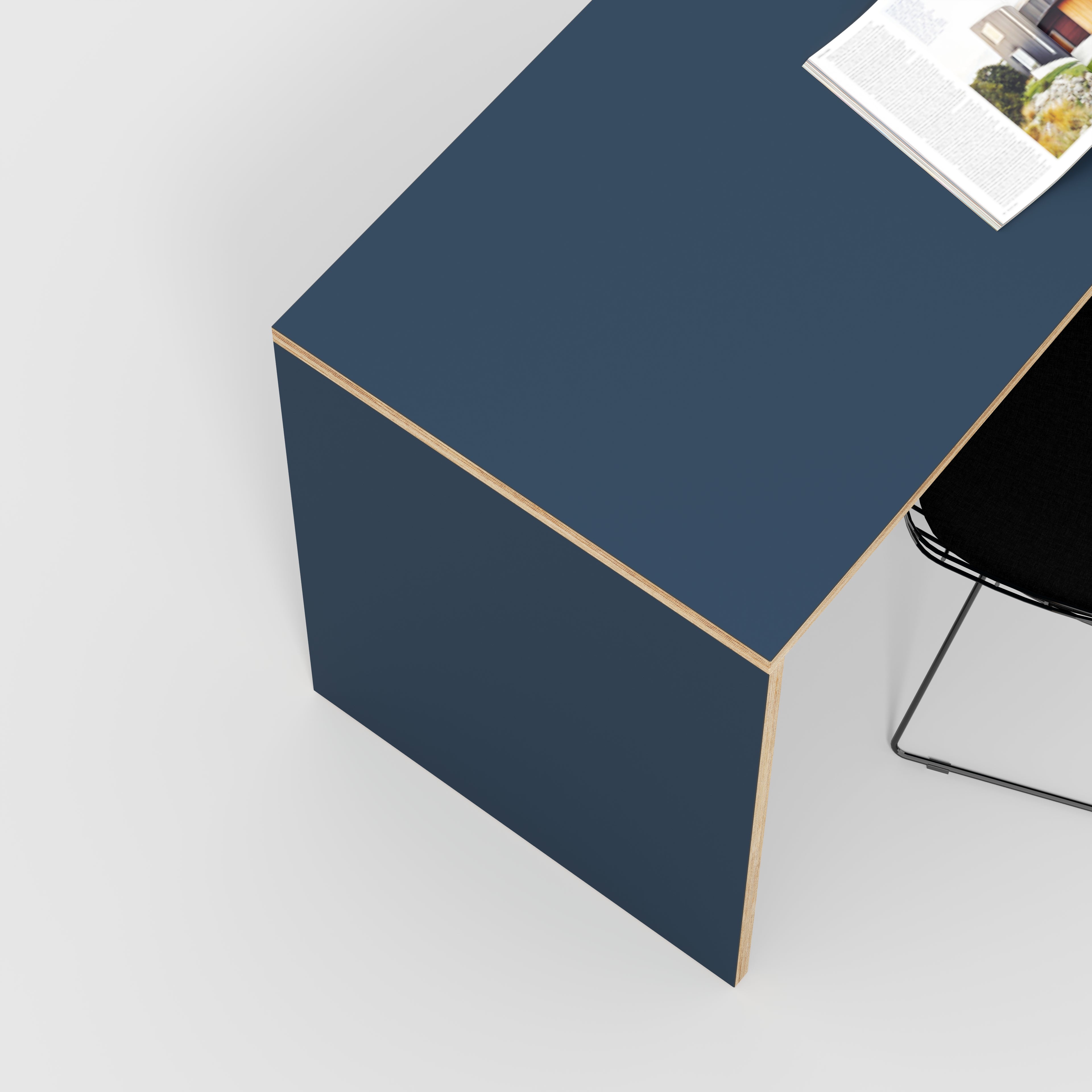 Desk with Solid Sides - Formica Night Sea Blue - 1600(w) x 800(d) x 75 ...