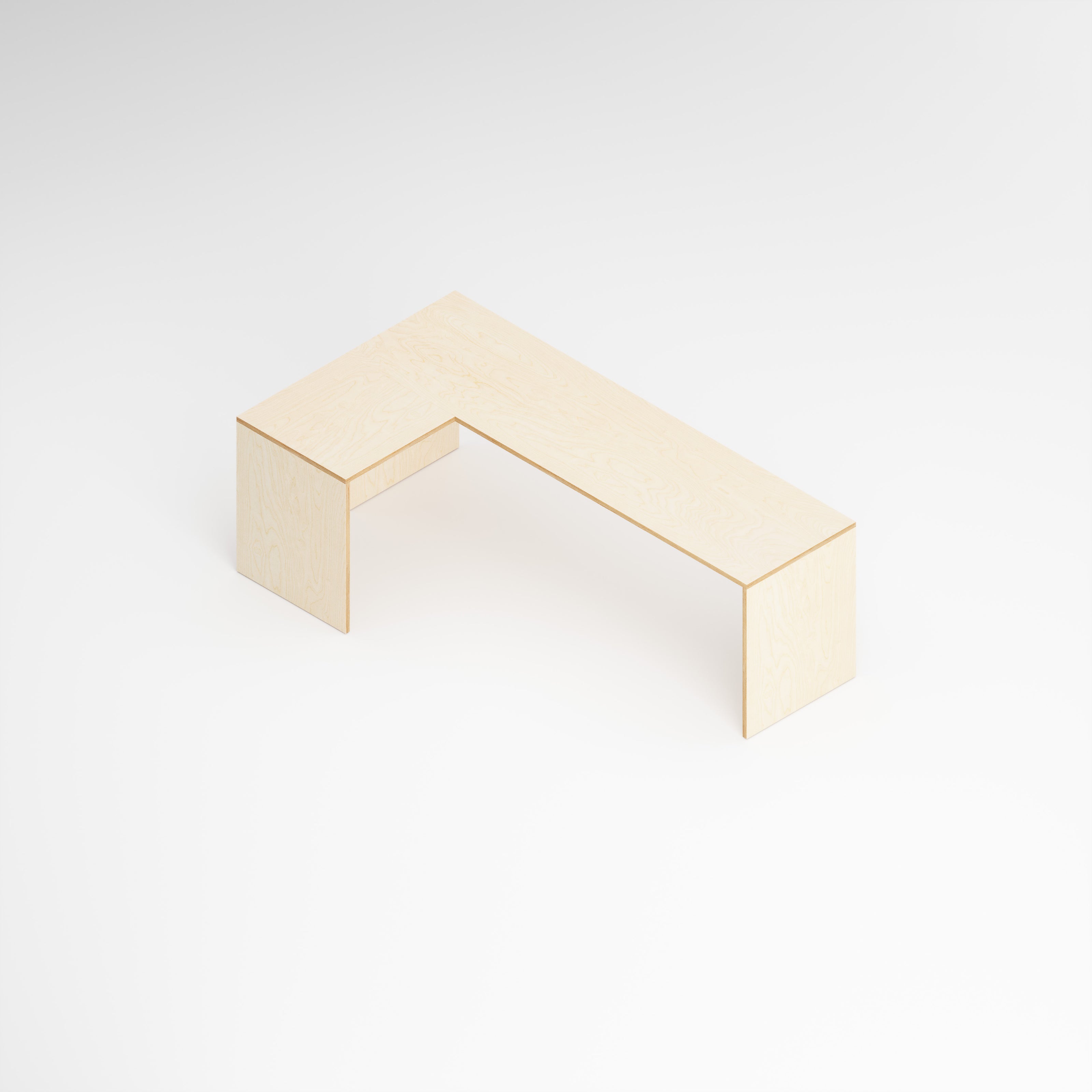 Made in Ply | Custom, Made to Measure Plywood L Shape Desk | Solid Sides