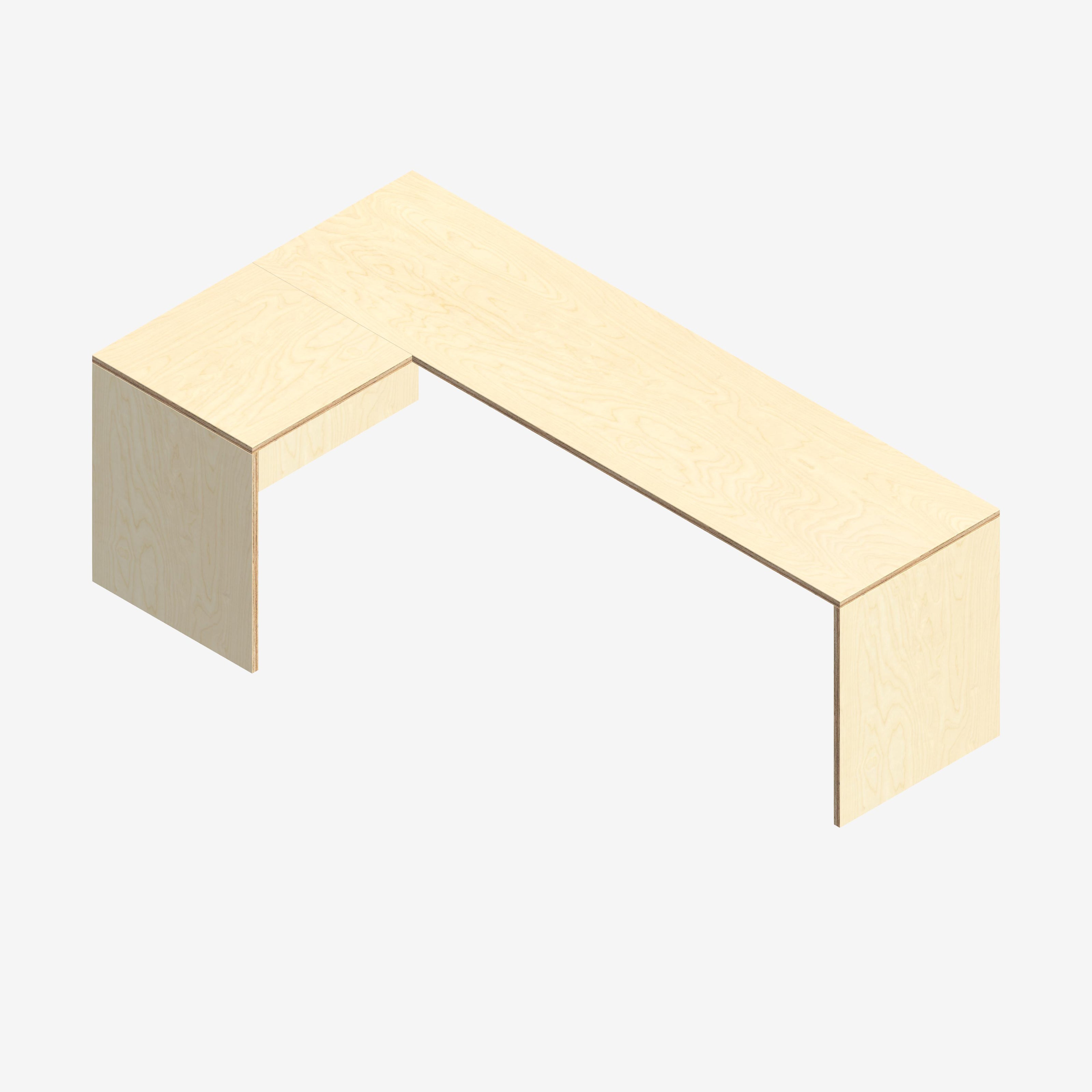 Made in Ply | Custom, Made to Measure Plywood L Shape Desk | Solid Sides