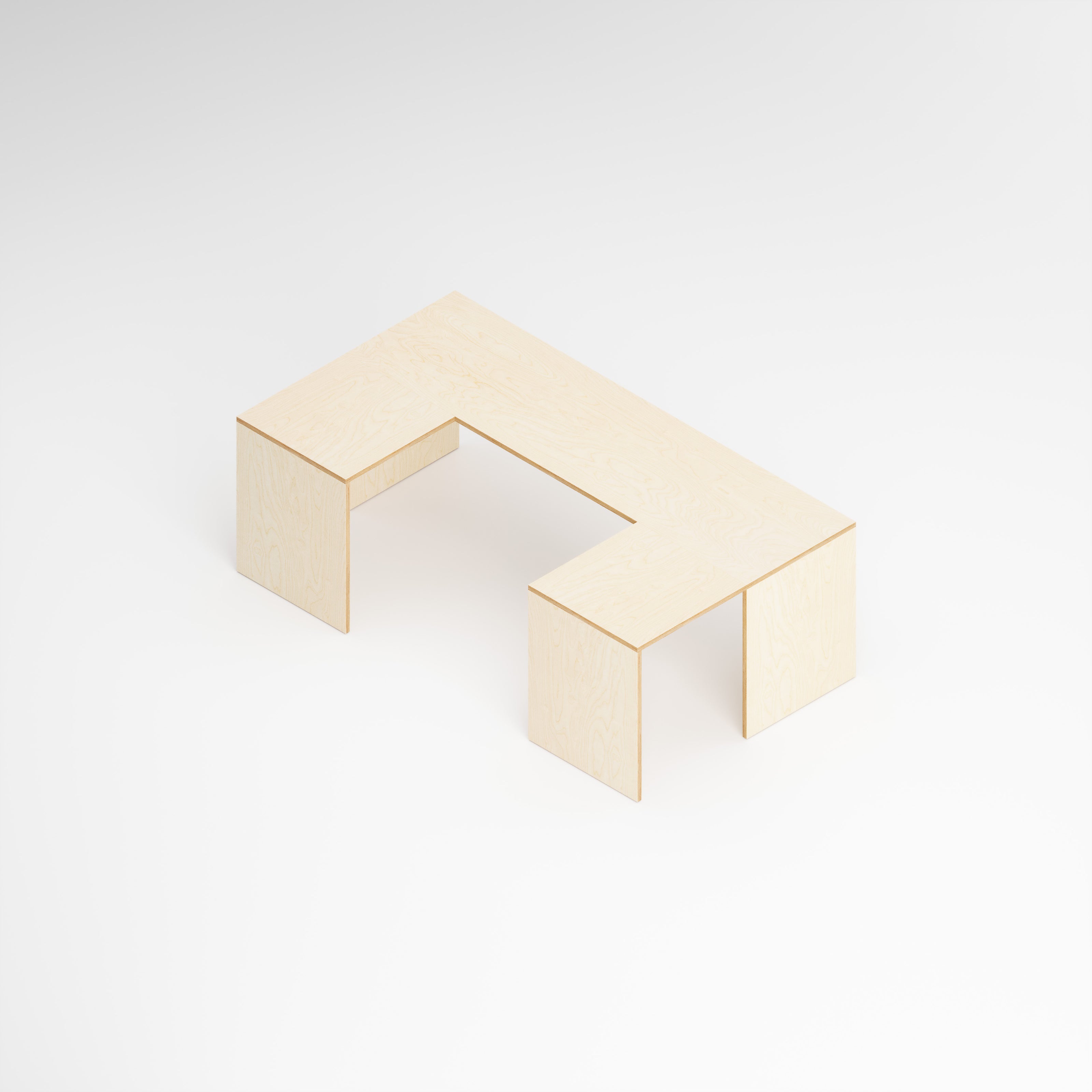 Made in Ply | Custom, Made to Measure Plywood U Shape Desk | Solid Sides